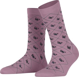 Burlington Damen Socken Butterflies W So Baumwolle gemustert 1 Paar, Rosa Powder Pink 8493, 36-41