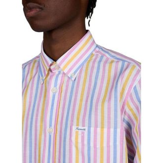 Fa&ccedil;onnable Chemise &agrave; rayures en coton et lin
