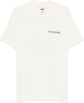 Obey Homme, Tops, Blanc, Taille: S To New Friends And Old Heavyweight T-Shirt