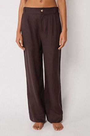 Calzedonia Hose Aus Leinen Und Viskose Braun