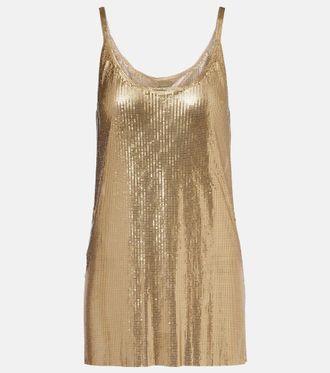 Paco Rabanne Minikleid aus Metallic-Mesh