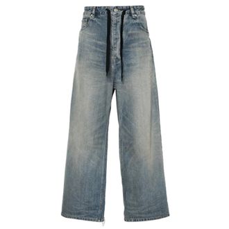 Balenciaga Wide-Leg Indigo Blue Denim Jeans - - Jeans - unisex - Blau - XS