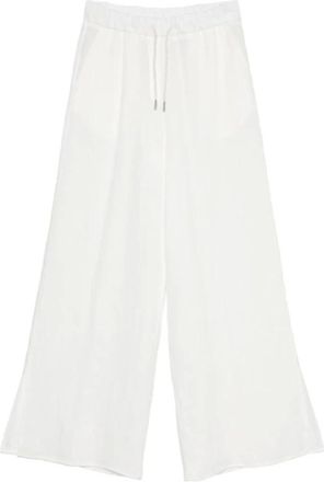 PANICALE Panicale, Femme, Pantalons, Blanc, Taille: 36 FR Drawstring-Waist Wide Pantalons