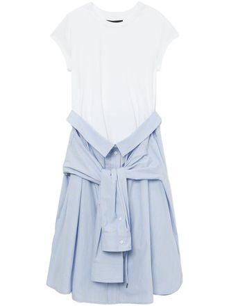 Juun.J robe mi-longue à manches courtes - Blanc