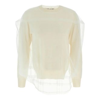 Comme Des Gar&ccedil;ons T&uuml;llpullover - - Knitwear - Damen - Wei&szlig; - M