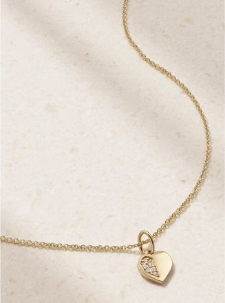 Sydney Evan Half Heart Kette Aus 14 Karat Gold Mit Diamanten