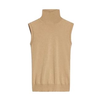Sportmax Ardenza &Auml;rmelloser Rollkragenpullover - - Knitwear - Damen - Braun - M