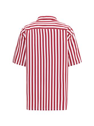 Dolce & Gabbana Womens Striped Cotton Shirt White-Red Cotton; Silk White/red