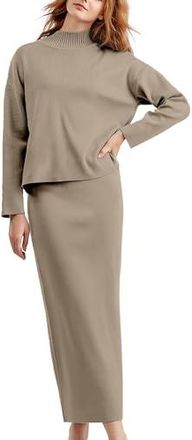 Generic Ensemble de jupe pour femme 2 pièces - Jupe crayon pour femme - Longueur genou - Taille haute - Jupe longue - Grande jupe swing - Jupe trapèze - Ensem