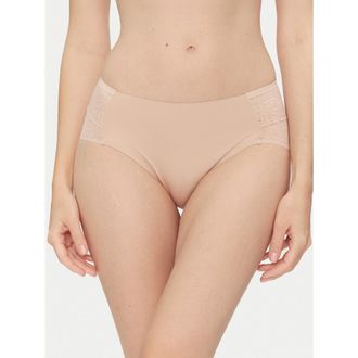 Ysabel Mora Klassischer Damenslip mit hoher Taille 19671 Beige