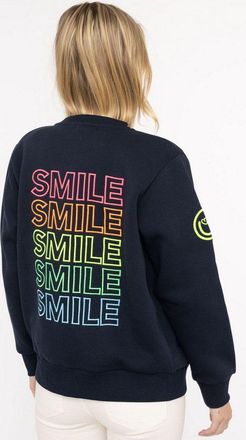 Zwillingsherz Sweatjacke Smile Regenbogen mit Rei&szlig;verschluss, Rippb&uuml;ndchen, Eingriffstaschen, gro&szlig;er Stickerei