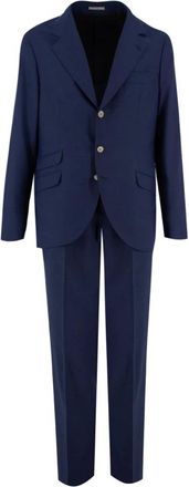 Brunello Cucinelli Homme, Costumes, Bleu, Taille: XL Costume Tailor&eacute; Simple Boutonnage