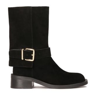 Kazar Kazar Schwarze Wildlederstiefel im Offiziersstil - - Shoes - Damen - Schwarzk - 37 EU