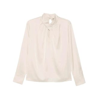 D.exterior Plissee-Bluse mit langen &Auml;rmeln - - Blouses & Shirts - Damen - Beige - S