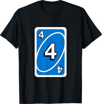 Uno Halloween Blue 4 Karte T-Shirt