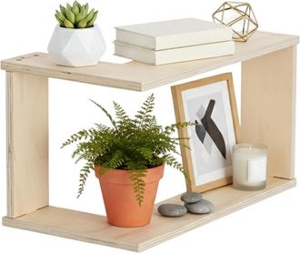 Generico Schwebendes Eckregal, doppellagiger Blumentopf-Organizer aus Holz | Wandmontiertes B&uuml;cherregal f&uuml;r Wohnung, Haus, B&uuml;ro, Schlafzimmer, K&uuml;che, Eingang, 