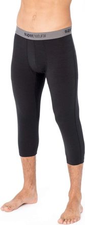 super.natural Herren Funktions-Unterhose, 3/4 Länge, Mit Merinowolle, M BASE 3/4 TIGHT 175, Größe: M, Farbe: Schwarz