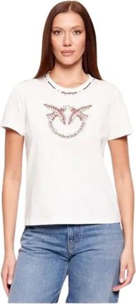 Pinko Pinko, Femme, Tops, Blanc, Taille: 44 FR Fidenza T-shirt