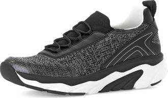 Gabor Damen Low-Top Sneaker, Frauen Halbschuhe,Strassenschuhe,Sportschuhe,Freizeitschuhe,Turnschuhe,Laufschuhe,schwarz/grau Kombi,38.5 EU / 5.5 UK