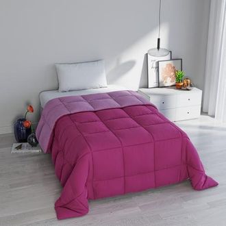 Italian Bed Linen ELEGANT Wintersteppdecke, Fuchsia/Flieder, 220x260cm