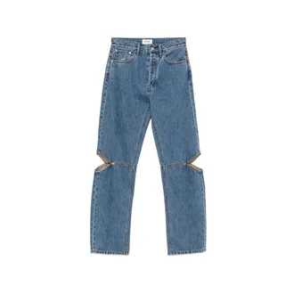 Still Here Cut-out Straight-leg Jeans