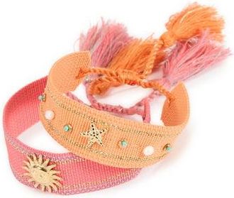 Au Printemps Paris Lot de deux bracelets en tissu