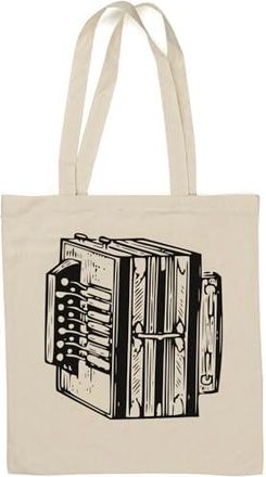 Generic Accordéon MinimArt Sac fourre-tout en coton naturel Blanc