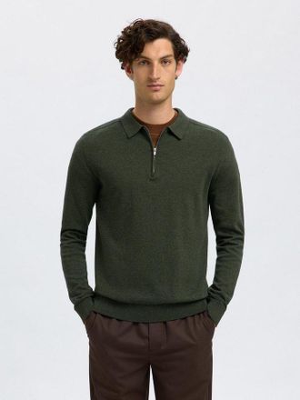 Selected Polokragenpullover SLHBERG LS HALF ZIP POLO NOOS