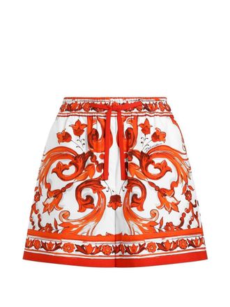 Dolce & Gabbana Short en coton imprim&eacute; Maiolica