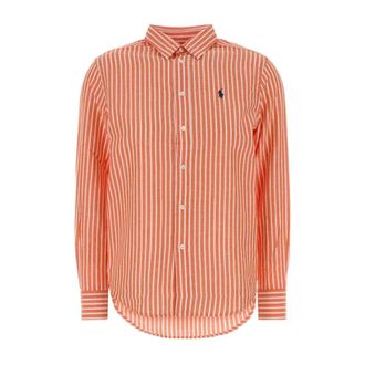 Polo Ralph Lauren Besticktes Baumwollmischhemd - - Shirts - Damen - Orange - M