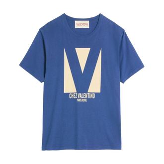 Valentino Garavani Chez Valentino T-Shirt - - Tops - Herren - Blau - S