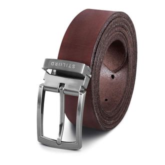STILORD Vintage Echtleder G&uuml;rtel Herren Damen Retro K&uuml;rzbar Universal Lederg&uuml;rtel B&uuml;ffelleder, Farbe:cresto - braun | Schnalle geb&uuml;rstet - silbern I, Gr&ouml;&szlig;e:Un