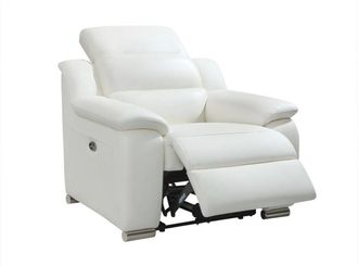 Vente-Unique Vente-unique - Fauteuil relax électrique en cuir blanc arena iii