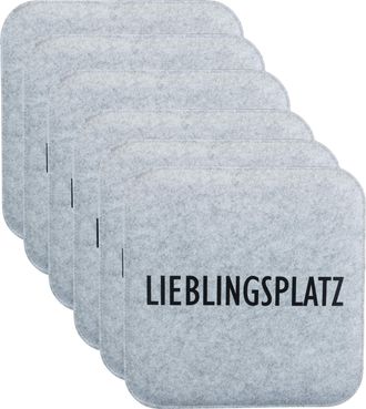 Brandsseller Wende-Sitzkissen Filz zweifarig Eckig Stuhlkissen Sitzpolster Auflagen - 35 x 35 x 1,0 cm (6er-Vorteilspack, Lieblingsplatz Anthrazit/Grau)