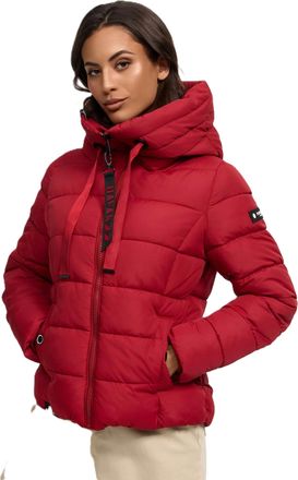 Navahoo Damen Steppjacke Winterjacke Stehkragen gefüttert B930 [B930-Amay-Dark-Red-Gr.XS]