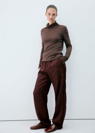 Mango Top pyjama valenc marron - Femme - S - MANGO