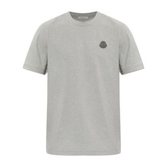 Moncler T-Shirt mit Logo-Patch - - Tops - Herren - Grau - S