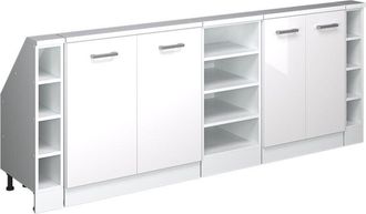 Vicco Dachschr&auml;genschrank Rion, Wei&szlig;/Wei&szlig; Hochglanz, 5er Set, Vicco