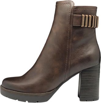 Marco Tozzi Damen Stiefeletten mit Absatz Elegant mit Reißverschluss, Braun (Mocca), 40 EU