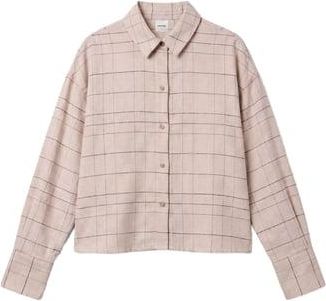 Calvin Klein Haut de pyjama &agrave; carreaux en coton m&eacute;lang&eacute;