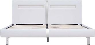 vidaXL Cadre de lit avec LED sans Matelas Blanc 180x200 cm