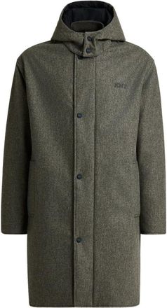 Kiton Homme, Manteaux, Gris, Taille: XL Manteau en laine avec capuche