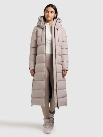 Khujo Steppmantel KHUJO DERIA4, Damen, Gr. S, dusty beige, 100% Polyester, unifarben, eingesetzt elastischer Bund mit Klettverschluss, M&auml;ntel Steppmantel, T