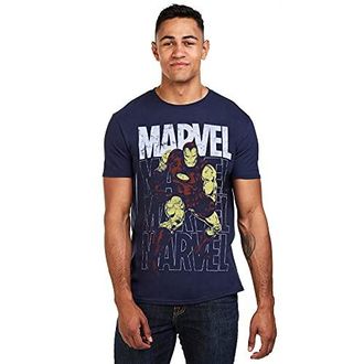 MARVEL FBMTS551NVYLRG Shirt, Navy, Large Mens