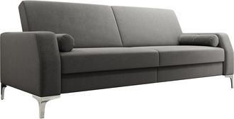 Mirjan24 Schlafsofa Mikaro mit Bettkasten, 3 Sitzer Sofa, Metallfüße, Couch mit Schlaffunktion, Bettsofa, Polstersofa, Couchgarnitur (Manila 16)