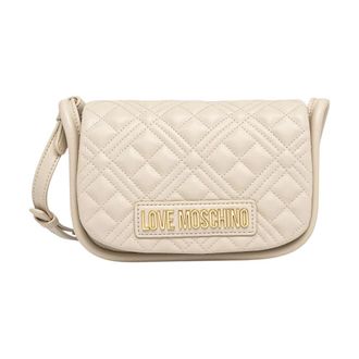 Love Moschino Logo-Schriftzug Umh&auml;ngetasche - - Bags - Damen - Beige - ONE SIZE
