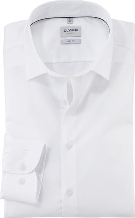 Olymp Herren Oberhemd Langarm Level Five,Satin,366 Level 5 Body fit (15.05.2015 - F16),21 New York Kent-2,Weiss 00,40