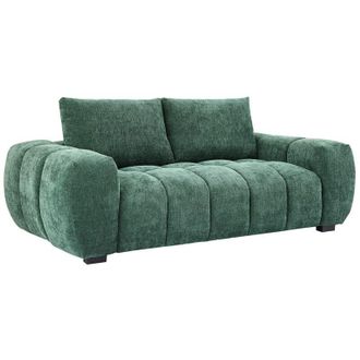 Vente-Unique Vente-unique - Canap&eacute; 3 places en tissu textur&eacute; vert berenia