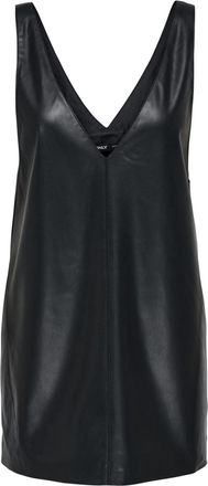 Only Damen Onlheidi Faux Leather Spencer Dress OTW, Black, M