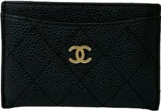 Chanel Pre-owned Caviar Leather Card Case - Femme - Pre-owned - Noir - Taille: ONE Size